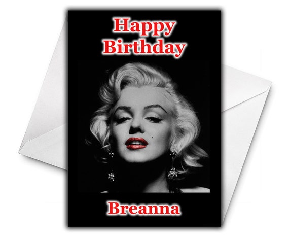 Marilyn Monroe Personalised Birthday Card Marilyn Monroe Etsy