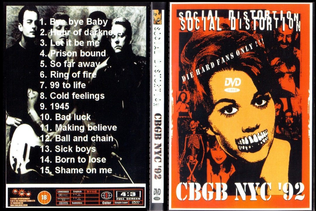 Social Distortion - CBGB, NYC '92 - DVD Inactive - Etsy
