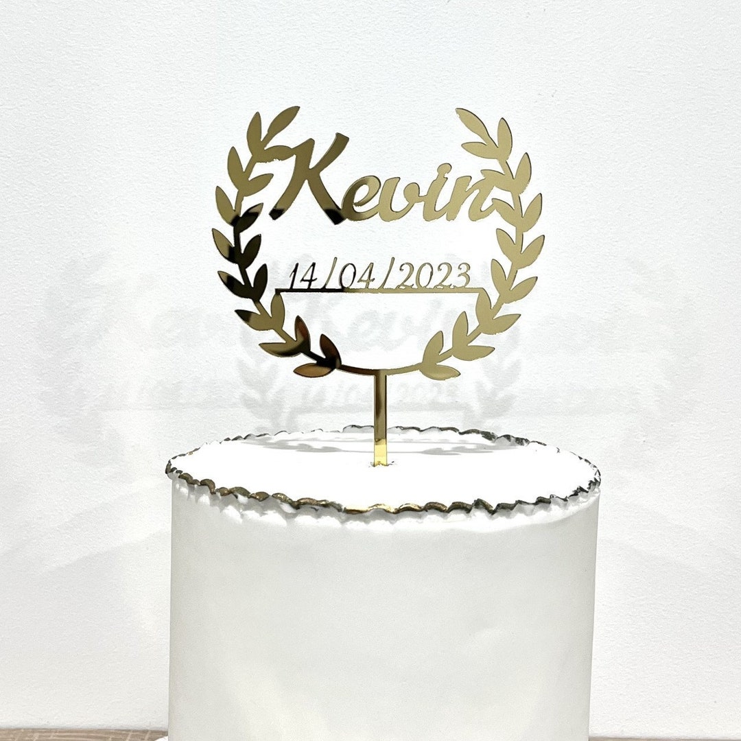 Personalized Flower Crown Cake Topper - Etsy