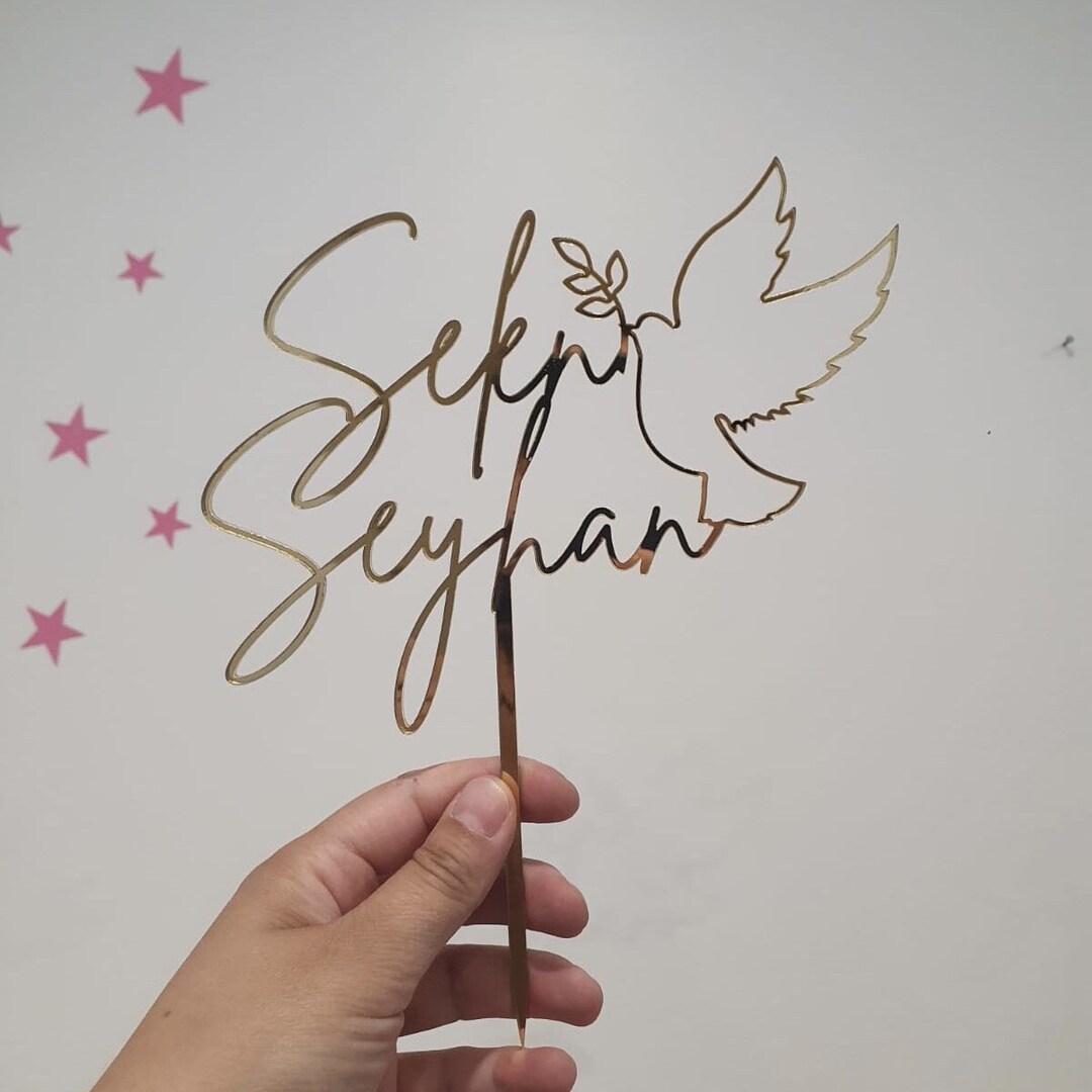 Personalized Cake Toppers Dove Model in Plexiglass - Etsy