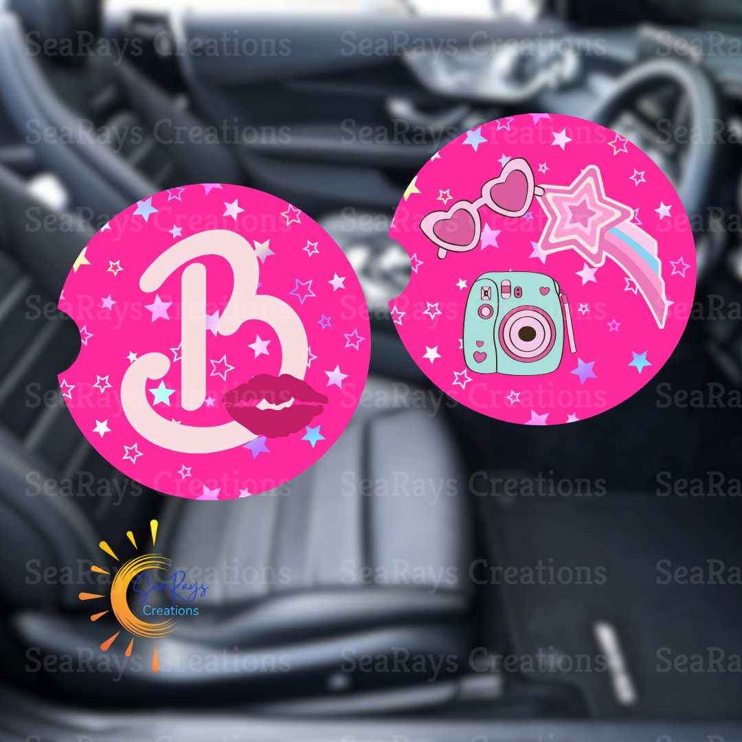 Barbie Girl Inspired Car Coaster Set, Barbie, Barbie Girl, Girly Pop ...