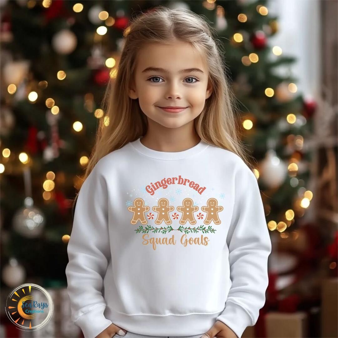 Kids Gingerbread Squad Goals Sweatshirt | Christmas Holiday Crewneck - Etsy