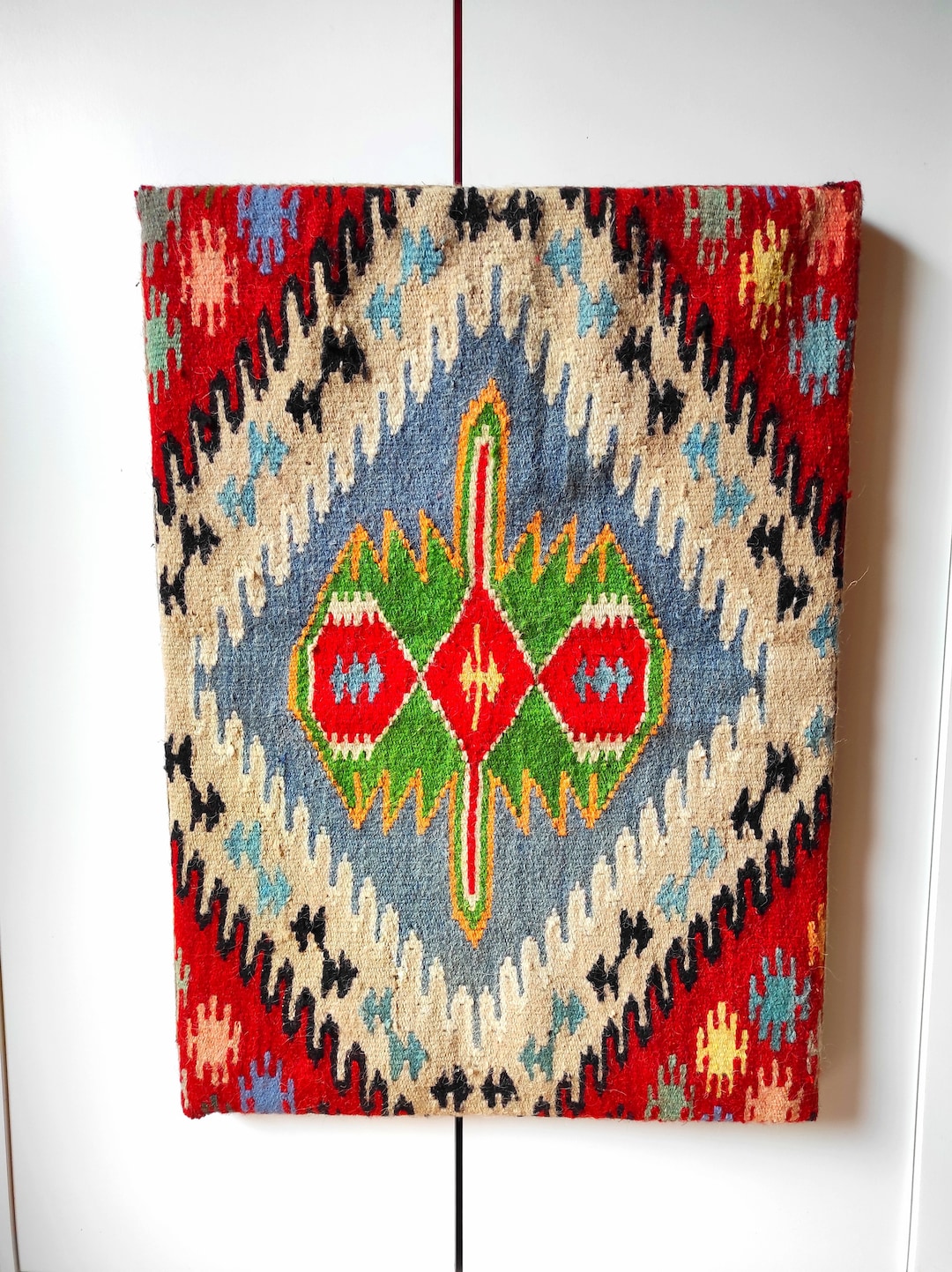 Woven Tapestry Wall Hanging Decor, Vintage Romanian Kilim Rug, Boho ...