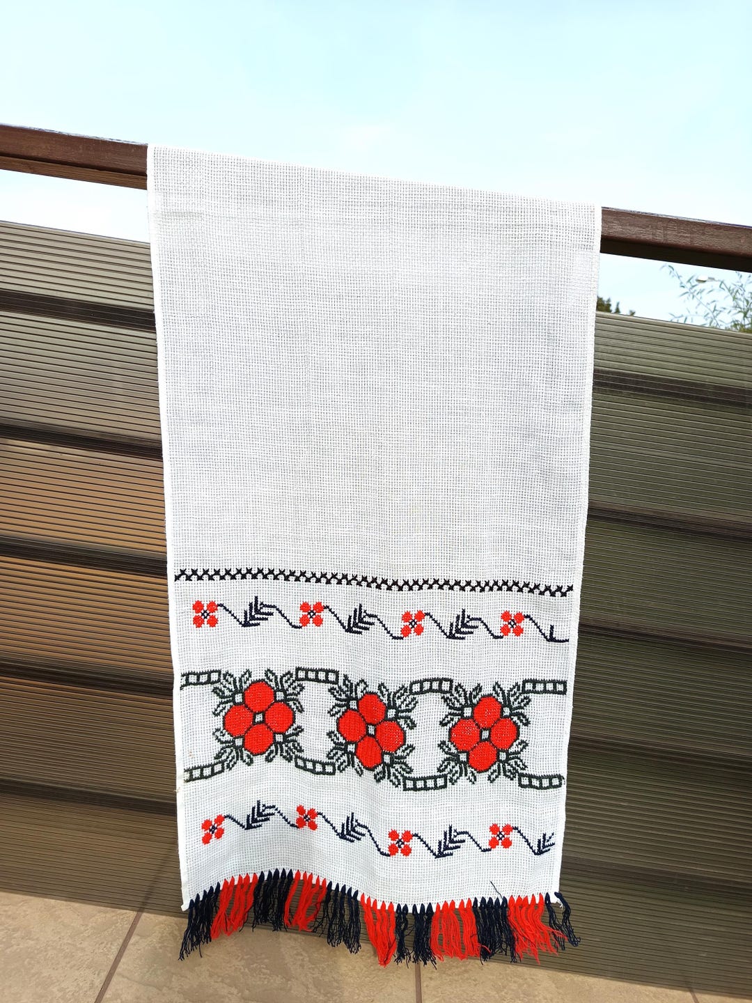 Vintage Romanian Table Runner, Handmade Decorative Table Runner, Boho ...