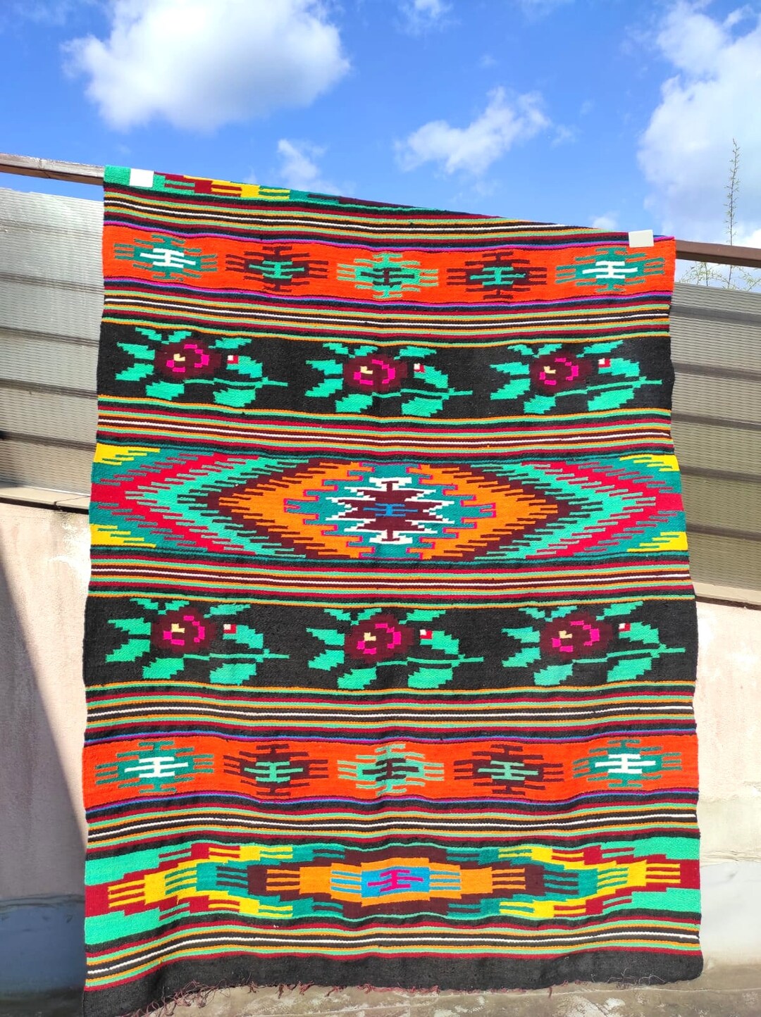 Vintage Romanian Rug, Handmade Wool Rug, Kelim Transylvanian Art, Hand ...