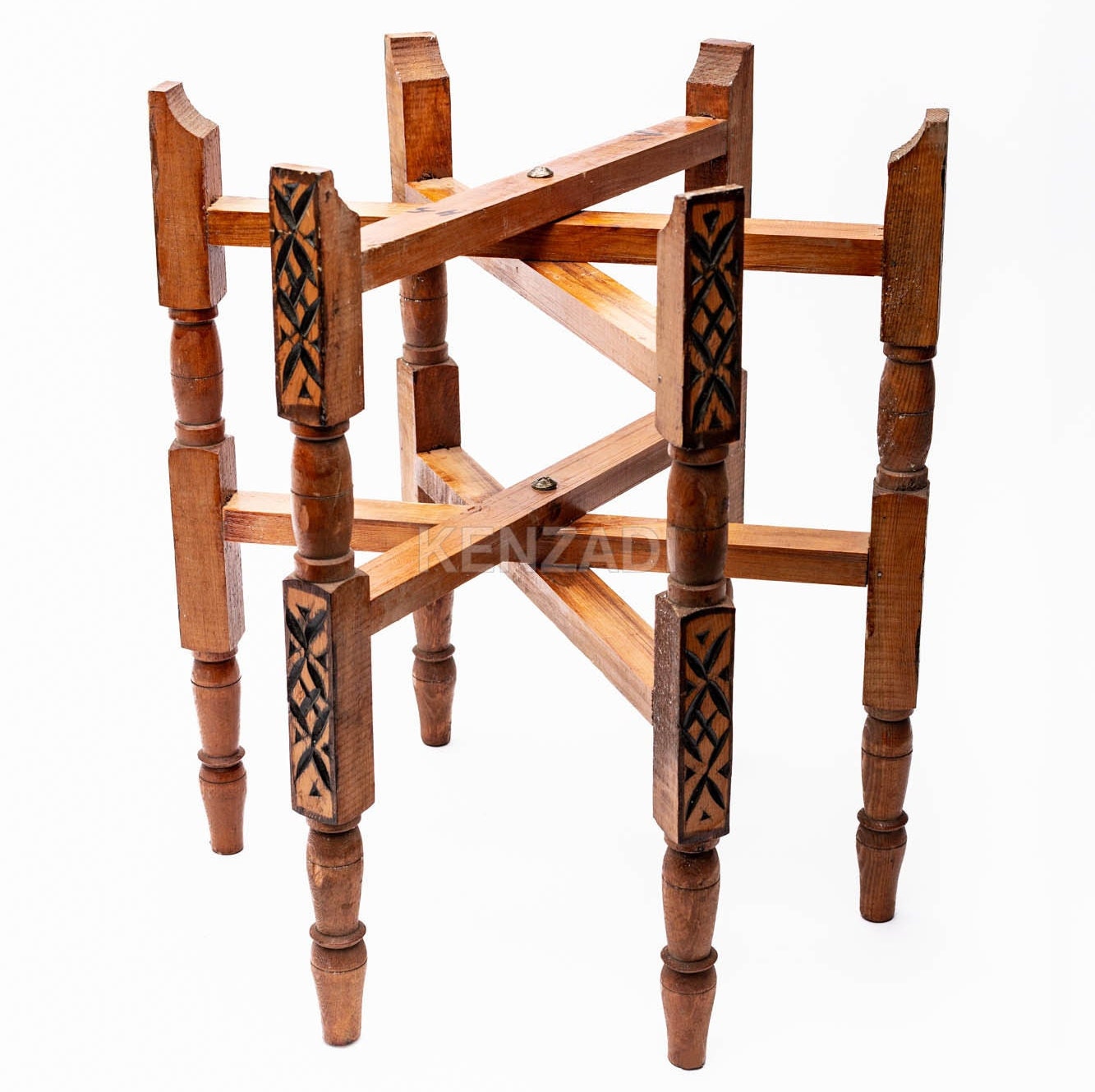 Moroccan Brass Table With Wood Support Hand Made in Fes Morocco by ...