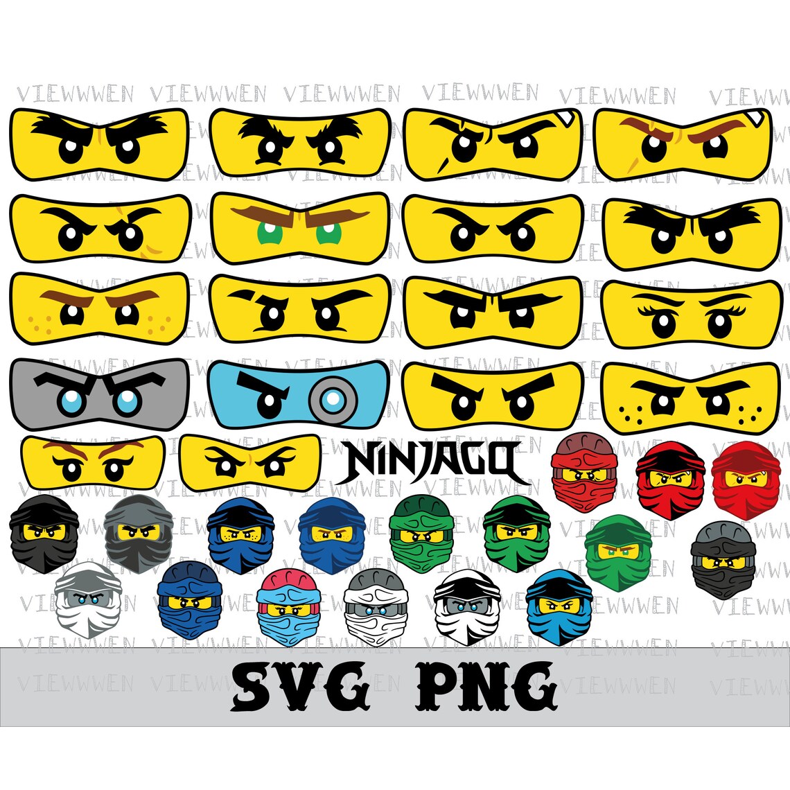 Ninja Svg, Ninja Party Favor Svg, Cut Files for Cricut, Png (Download ...