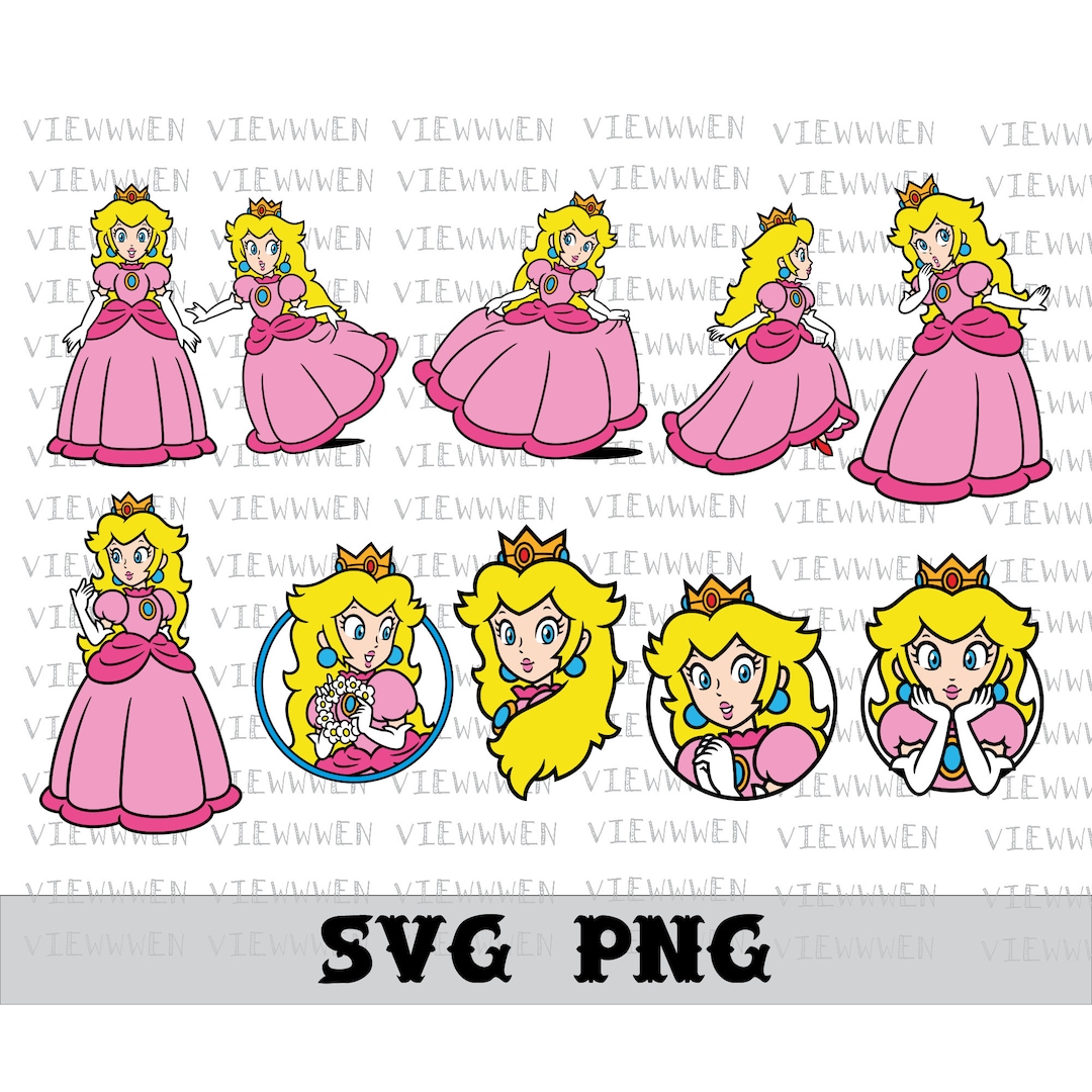 Princess Peach Svg, Princess Svg, Games Svg, Super Mario Svg, Cut Files ...