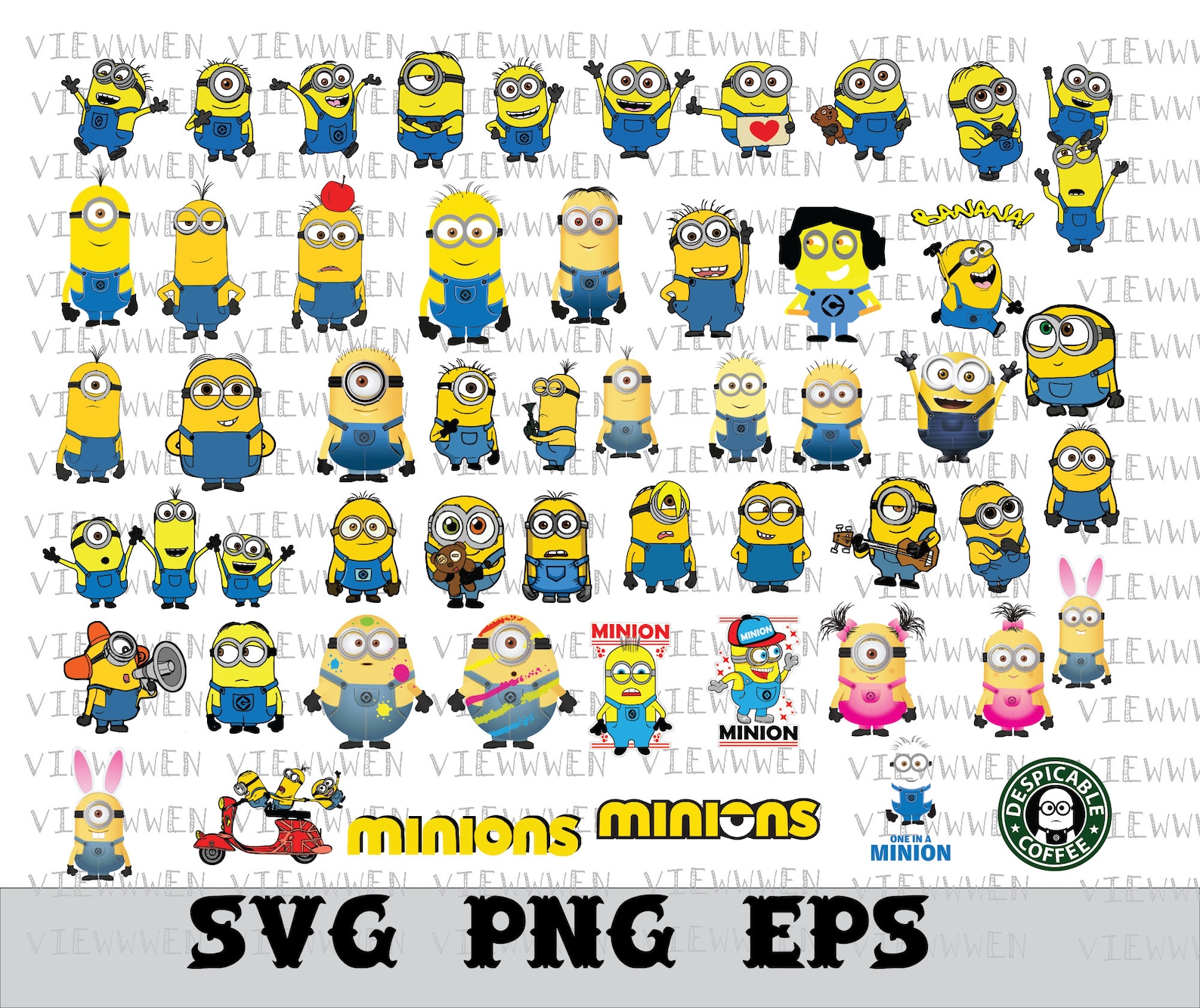 Minions Svg Bundle, Despicable Svg, Bundle Layered SVG, Minions Faces ...