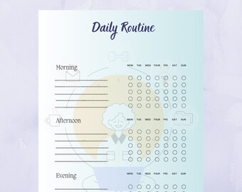 Printable Morning Routine Chart for Success Planner Morning - Etsy