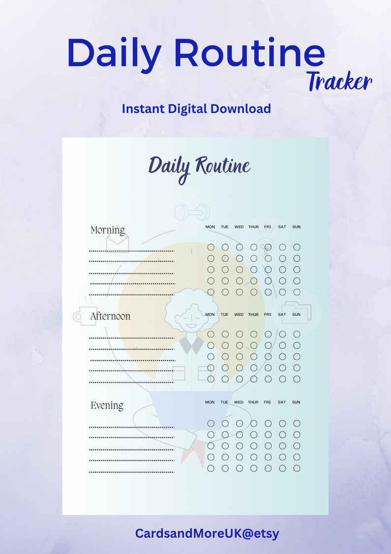 Daily Routine Planner Printable Routine Checklist Morning - Etsy