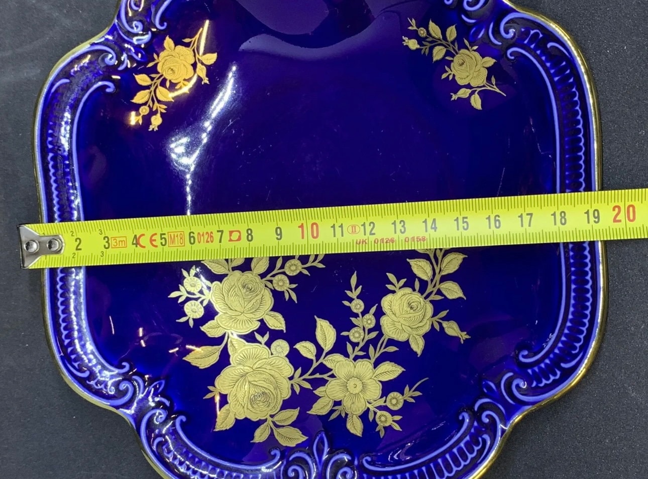 Porzellan Lot 3 Pieces Bavaria Echt Kobalt Wunsiedel 24 Karat Gold ...