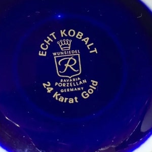 Porzellan Lot 3 Pieces Bavaria Echt Kobalt Wunsiedel 24 Karat Gold ...