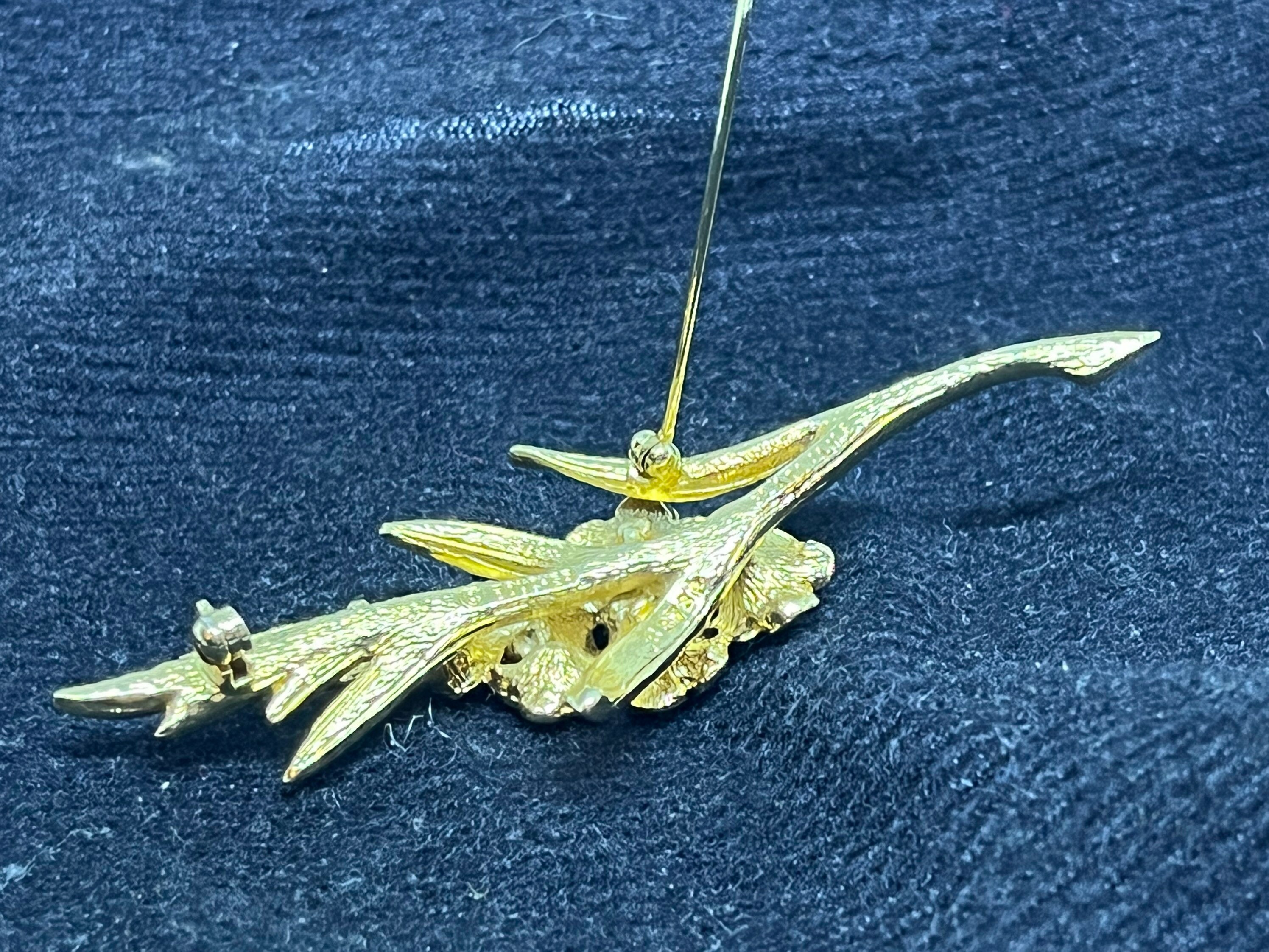 Vintage BOUCHER SIGNED Number Gold & Pearl Gladiolus Brooch Collector ...