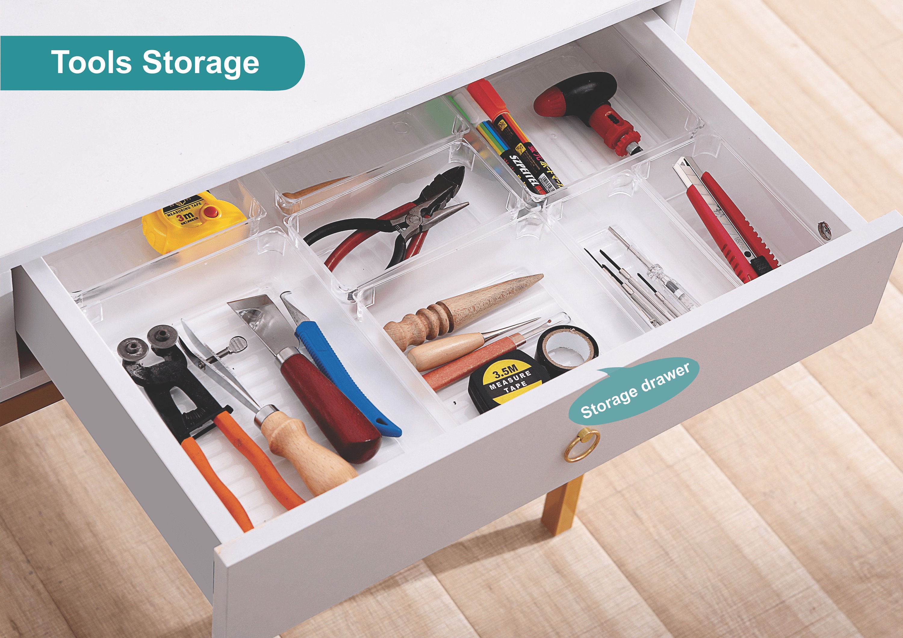 Set of 12 Desk Drawer Organiser Divider With 60 Non-slip - Etsy