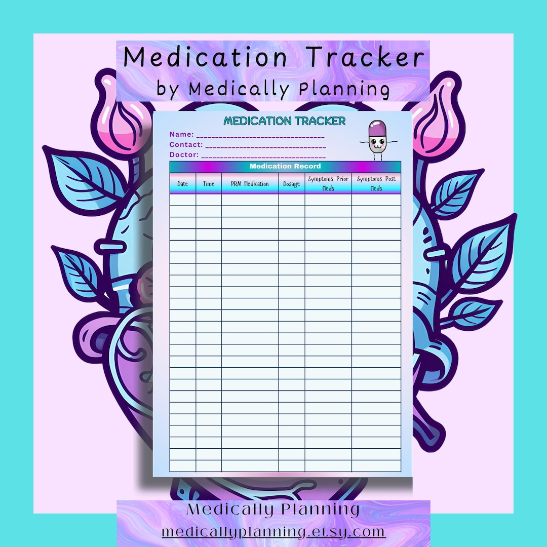 Printable Medication Tracker, Medication Log, Medication Record ...