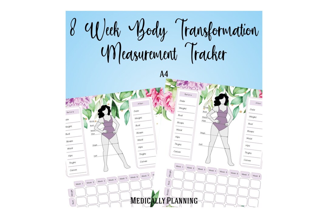 8 Week Body Measurement Tracke Printable (A4 Planner Insert) - Etsy