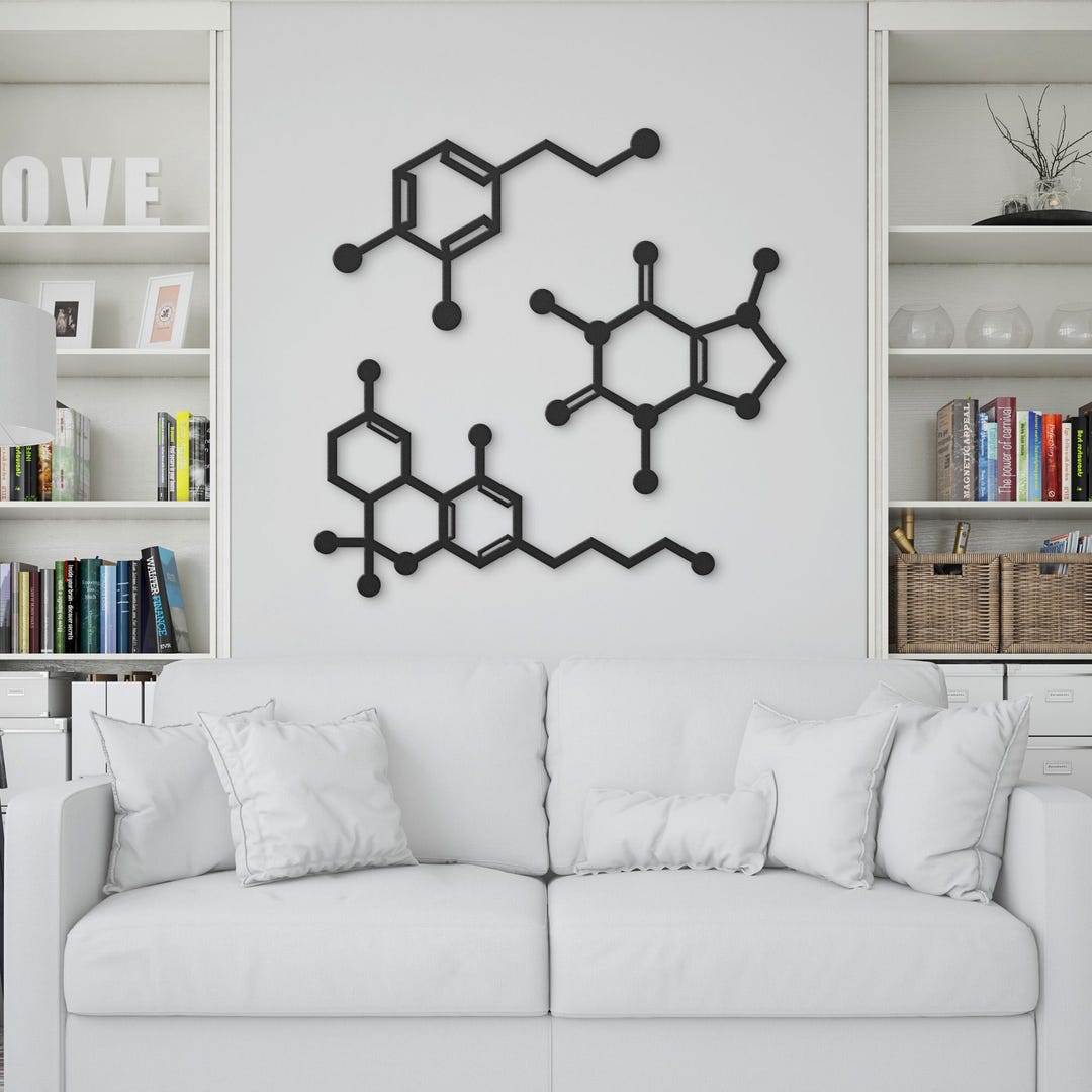 Custom Molecule Metal Wall Art: Science Decor, Nerdy Gift - Etsy