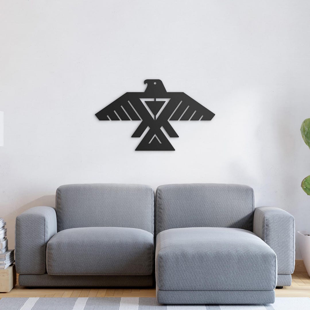 Thunderbird Metal Wall Art: Native American Inspired Sign for Home ...