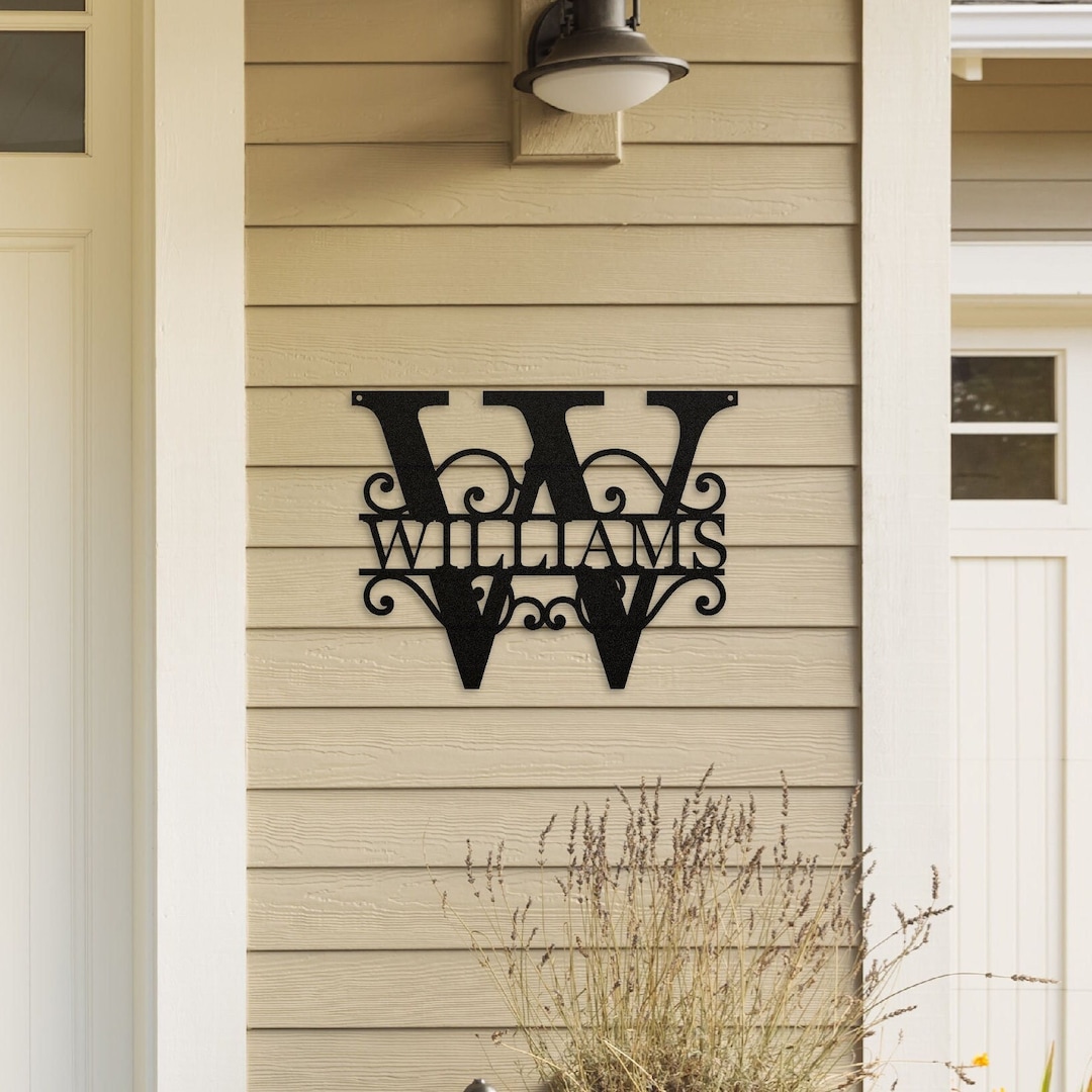 Victorian Monogram Metal Sign: Custom Family Name, Front Porch Decor - Etsy