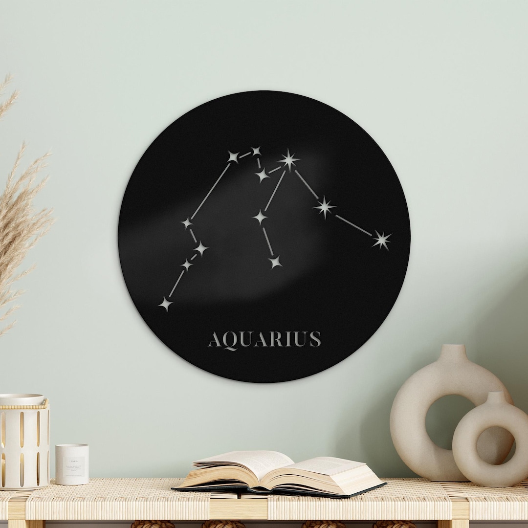 Aquarius Constellation Metal Wall Art – Astrology Sign Decor - Etsy