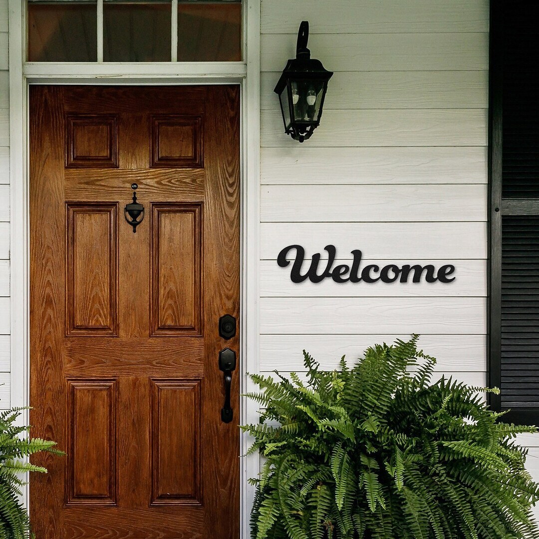 Metal Welcome Sign, Front Porch Decor, Welcome Wall Art for Front Door ...