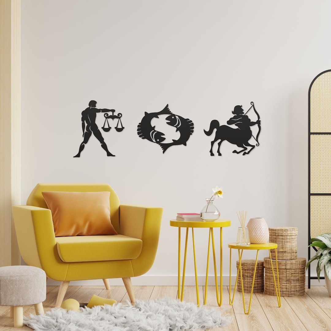 Metal Zodiac Signs for Astrology Wall Decor: Made of Powder-coated ...