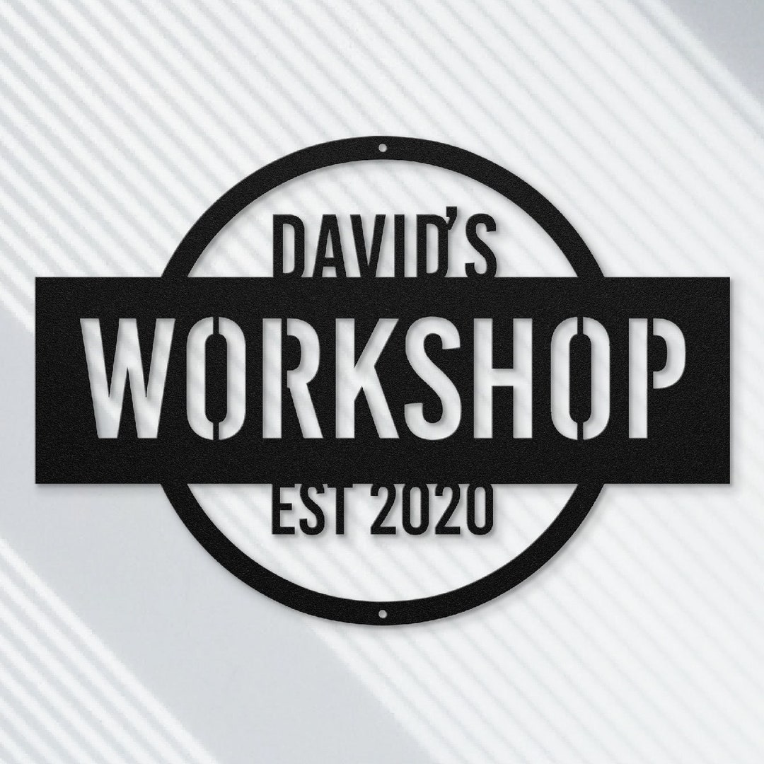 Custom Workshop Metal Sign, Garage Wall Decor, Metal Wall Hanging ...