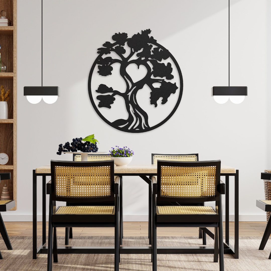 Bonsai Tree Wall Art – Round Metal Sign - Etsy