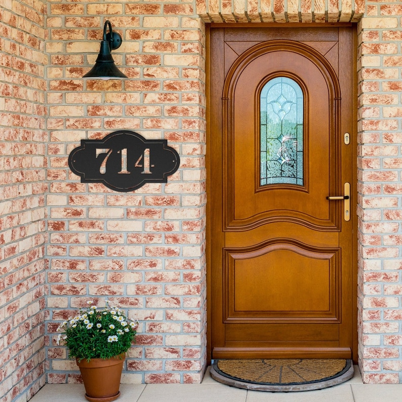 Metal House Number Sign - Black, Copper, Silver (12, 14, 18, 24 Inch ...