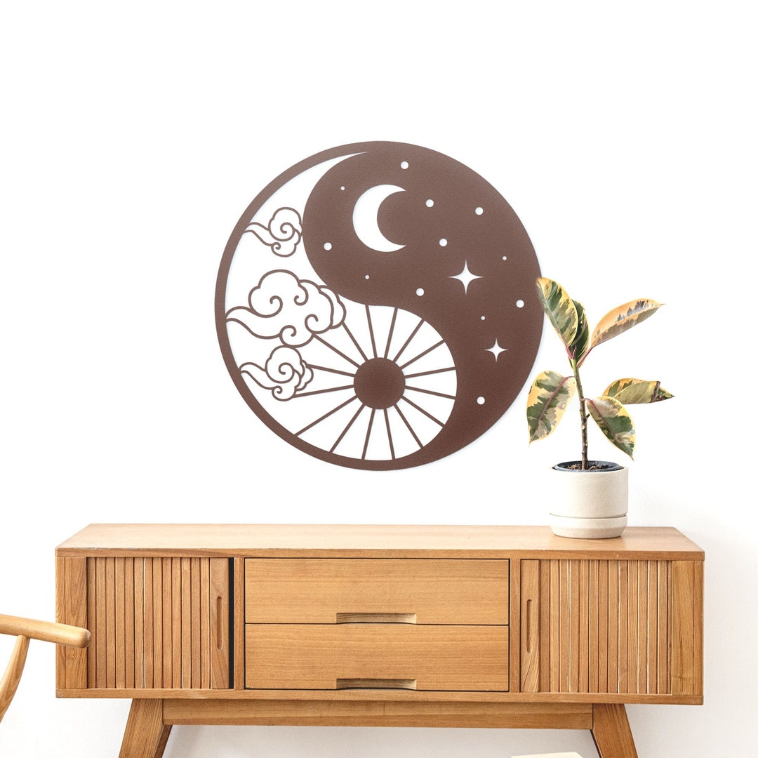Yin Yang Metal Wall Art With Sun and Moon Design Spiritual Gift Idea - Etsy
