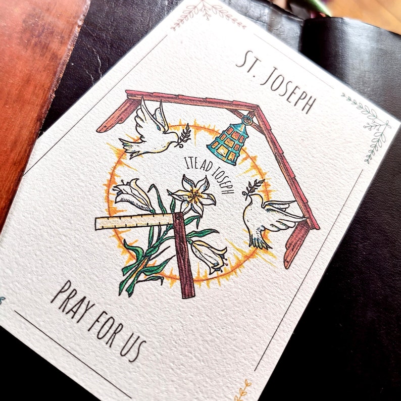 St. Joseph Card, Instant High Quality Digital Download, Saint Card ...