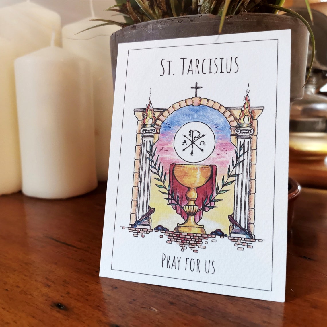 St. Tarcisius Card, Instant Digital Download, Saint Card, Confirmation ...