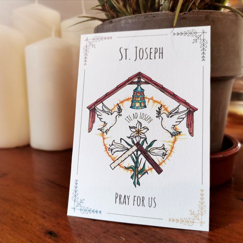 St. Joseph Card, Instant High Quality Digital Download, Saint Card ...