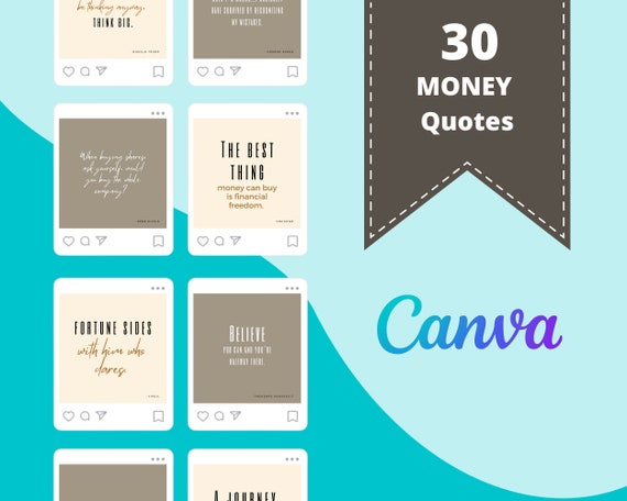 Colorful 30 Canva IG Templates Instagram Quote Template Pack Square ...