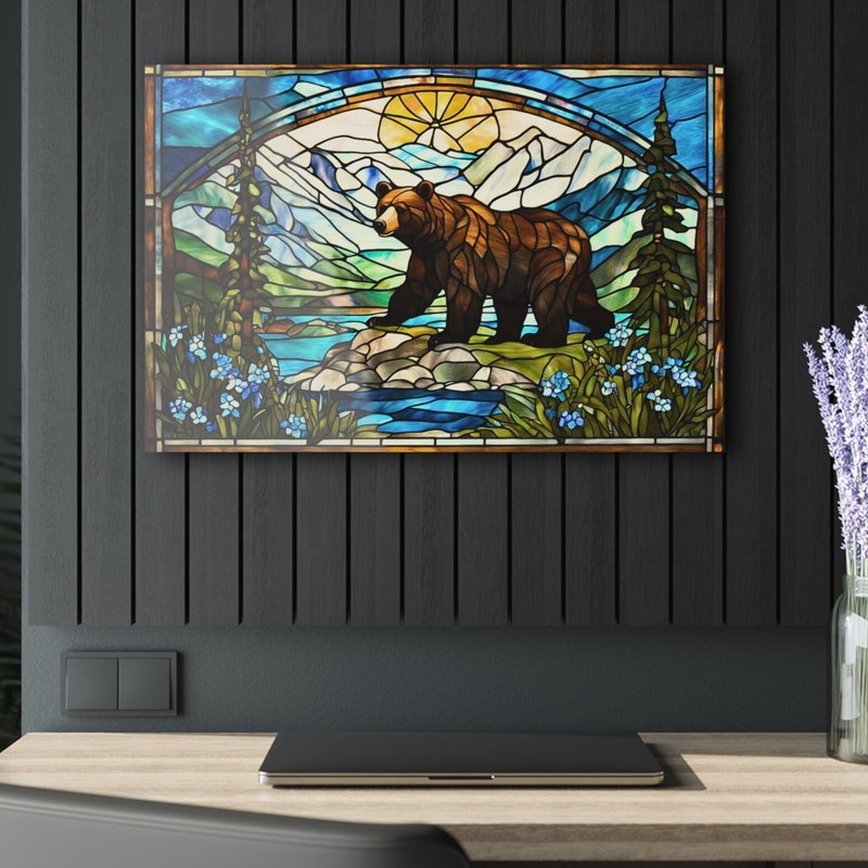 Stained Glass Bear - Etsy