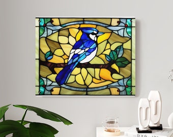 Blue Jay Wall Decor for Livingroom Blue Jay Watercolor Print for ...