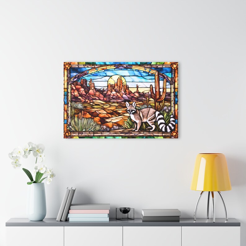 Ringtail Acrylic Wall Art: Stained Glass Style Arizona State Animal ...