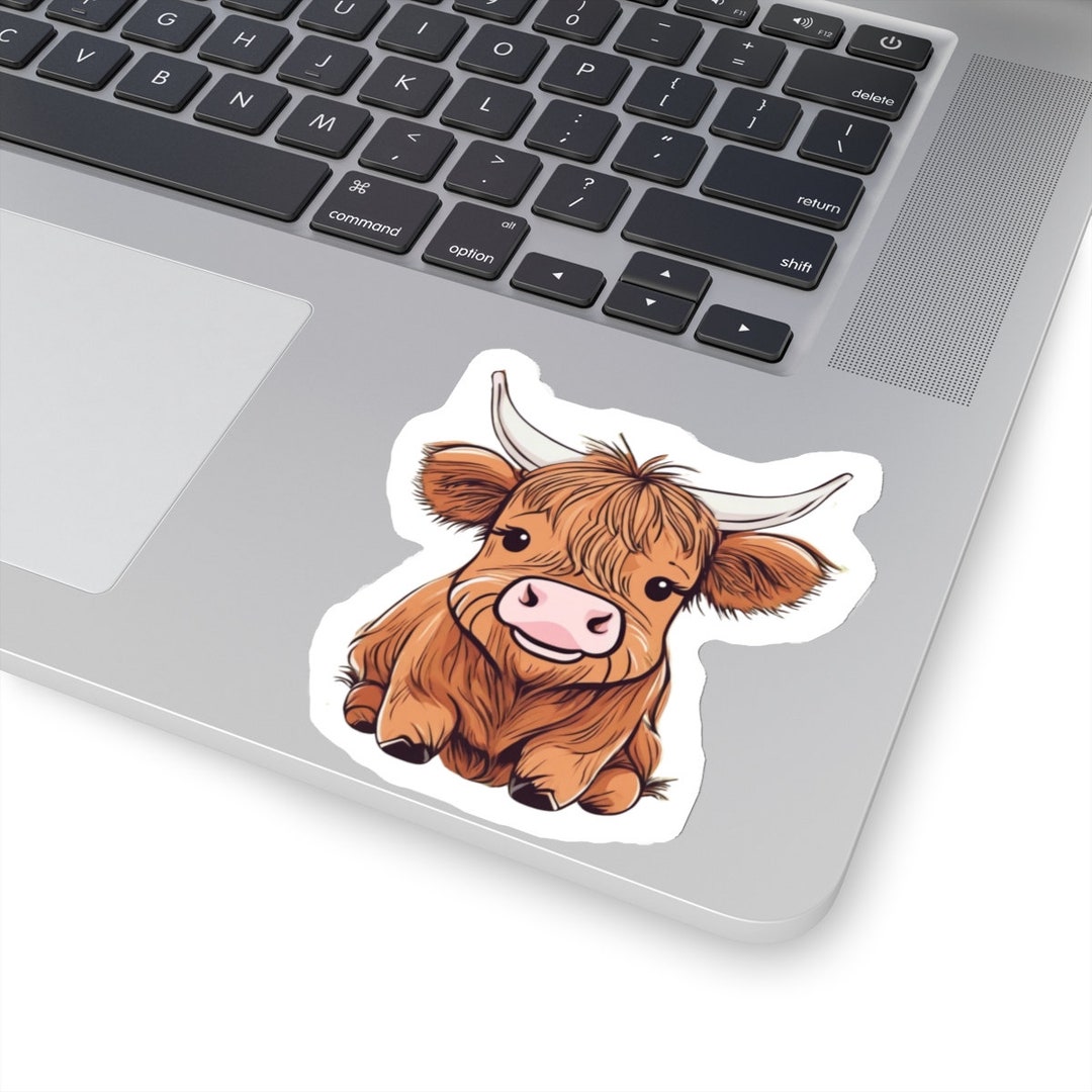 Highland Cow Stickers Baby Cow Print Kiss Cut Farm Animal Cute Stickers ...