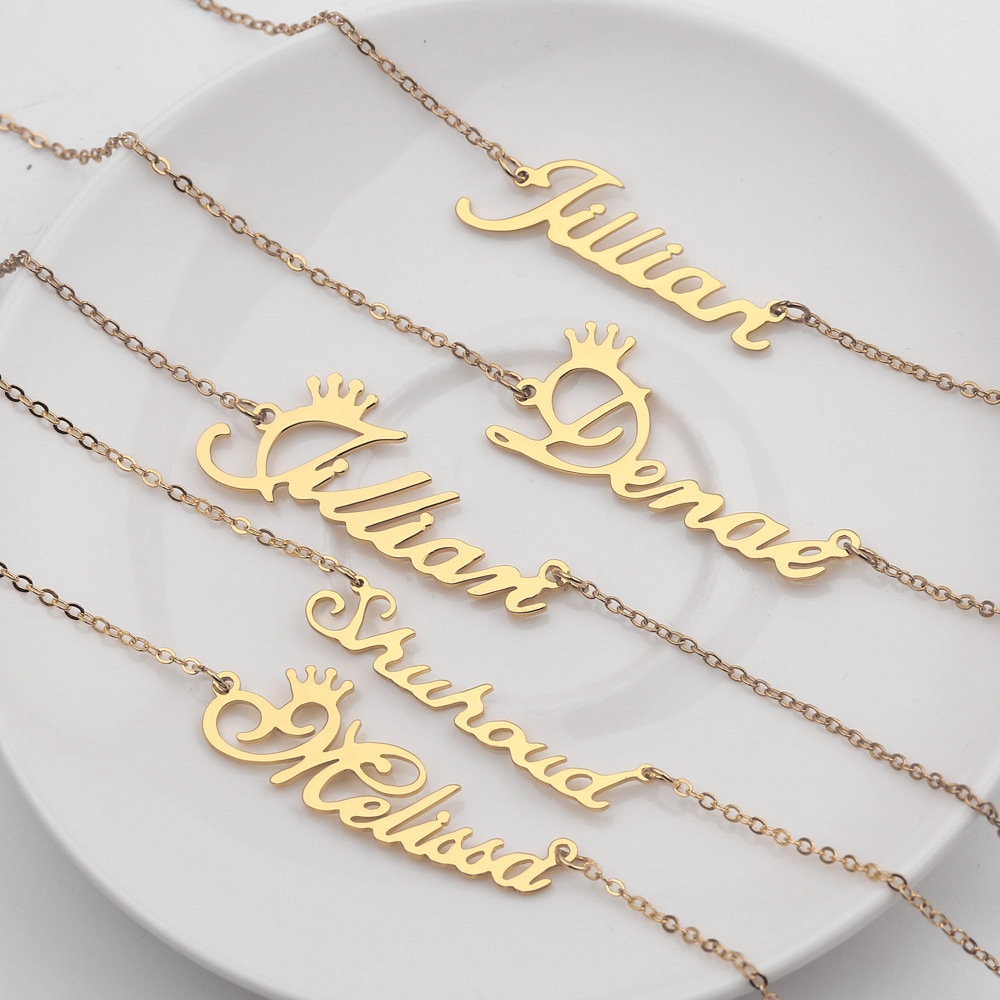 Personalized Name Necklace Gold Name Necklace With Box Chain Perfect ...