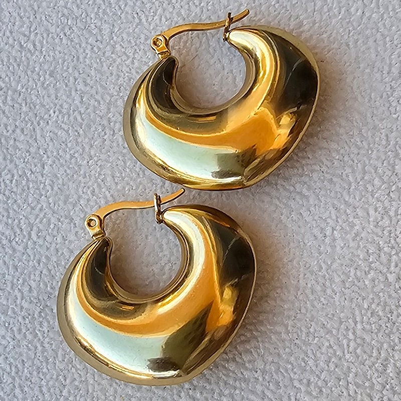 Big Chunky Gold Earrings - Etsy