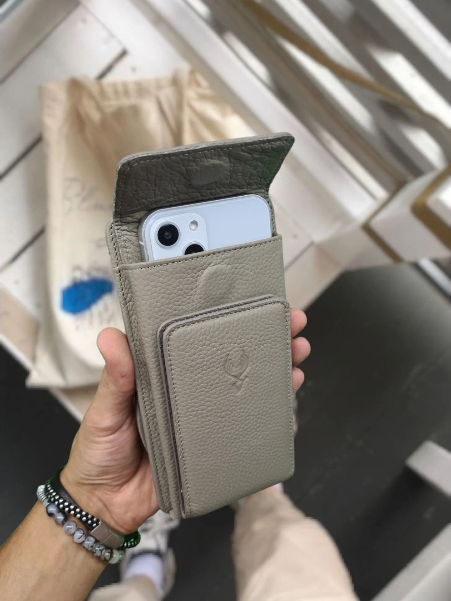 Leather Neck Strap Phone Wallet Dazzle With Unique Design and ...