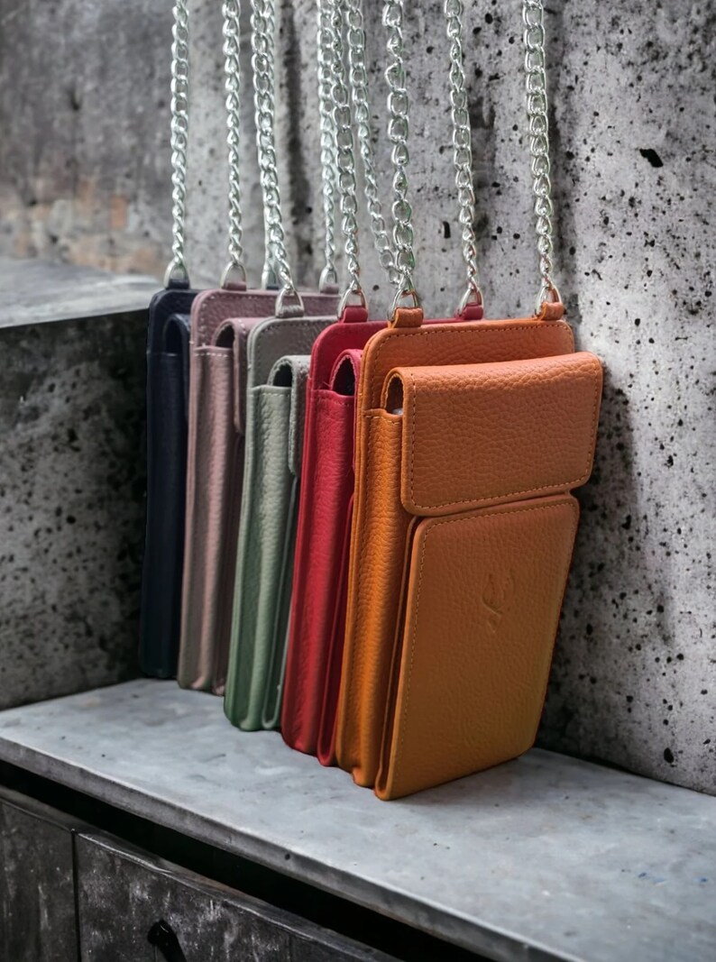 Leather Neck Strap Phone Wallet - Dazzle With Unique Design and ...