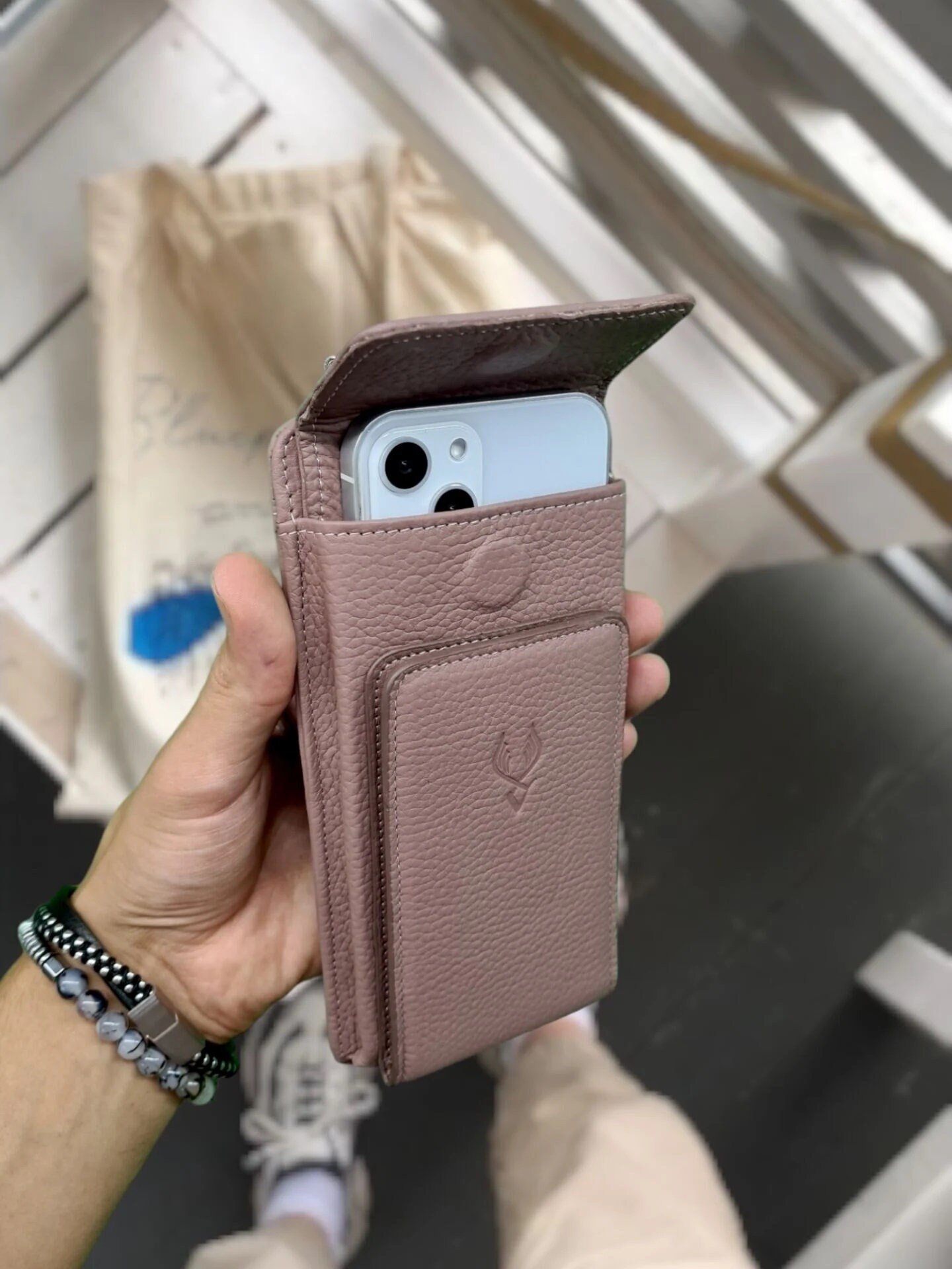 Leather Neck Strap Phone Wallet - Dazzle With Unique Design and ...