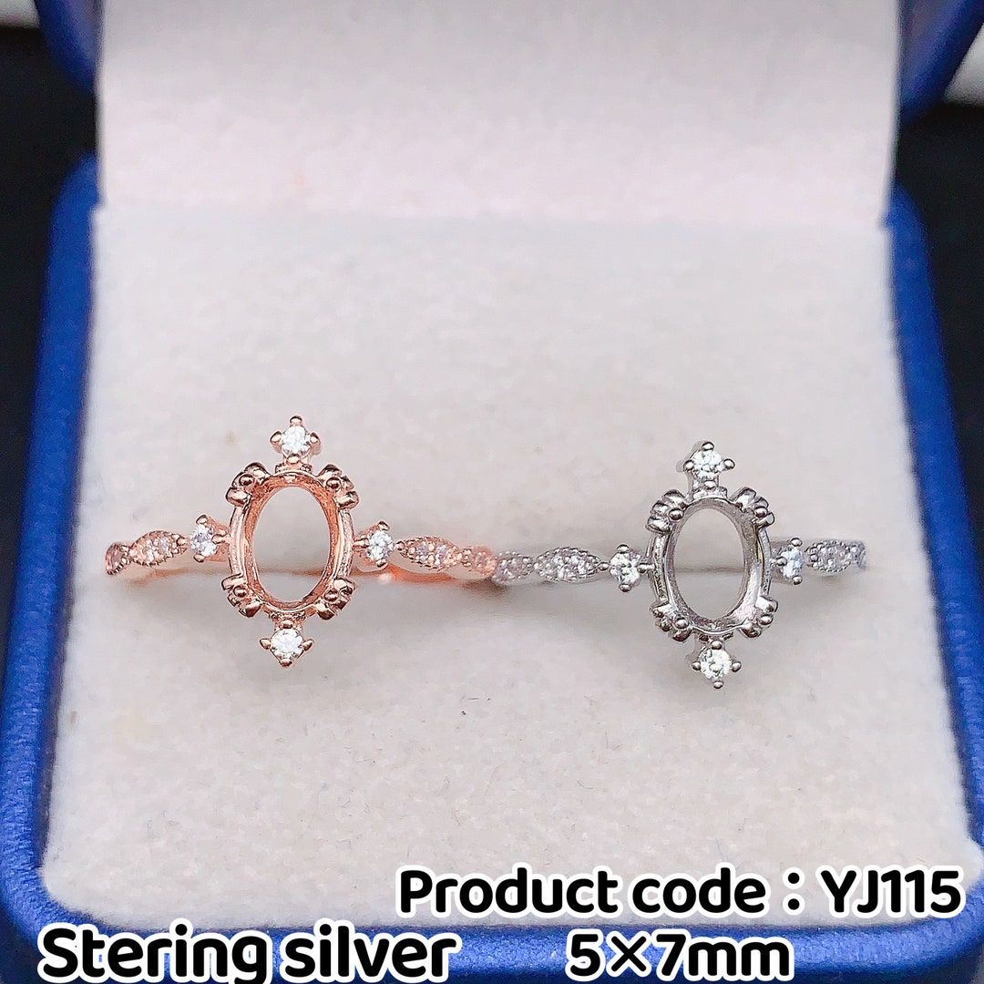 Solid Silver Ring Empty Setting, Blank Jewelry Setting Silver 925, DIY ...