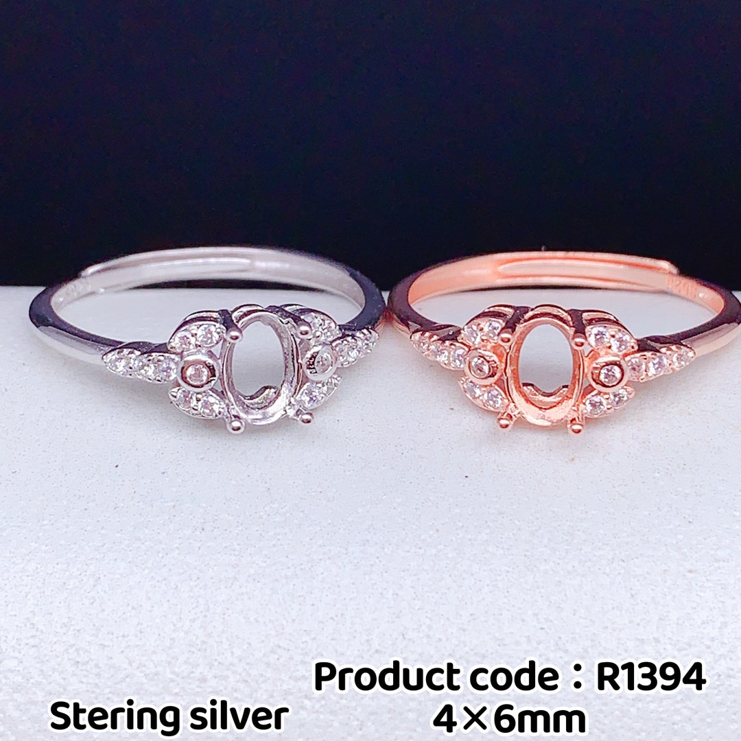 DIY Solid Silver Ring Empty Setting, Blank Jewelry Setting Silver 925 ...