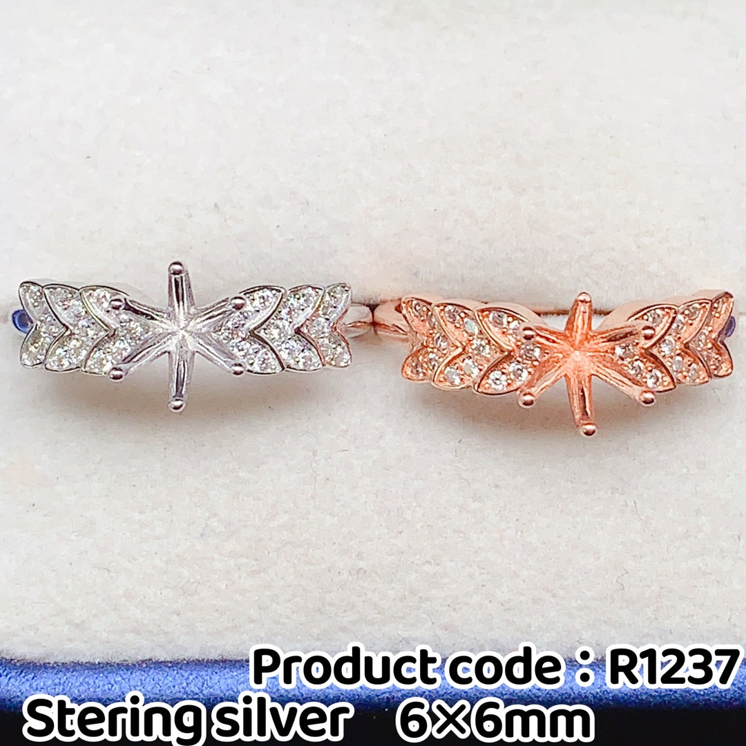 DIY Solid Silver Ring Empty Setting, Blank Jewelry Setting Silver 925 ...