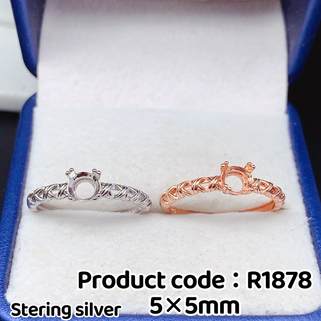 Silver Ring Empty Setting, DIY Blank Jewelry Setting Sterling Silver ...