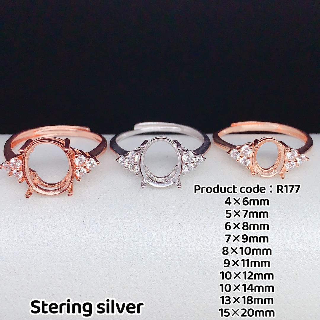 DIY Solid Silver Ring Empty Setting, Blank Jewelry Setting Silver 925 ...