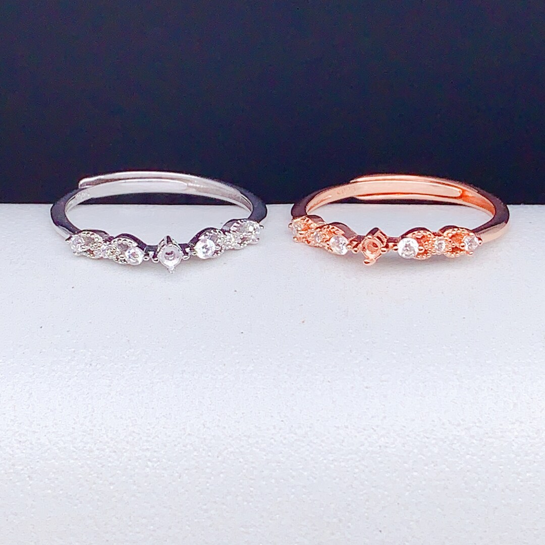 DIY Solid Silver Ring Empty Setting, Blank Jewelry Setting Silver 925 ...